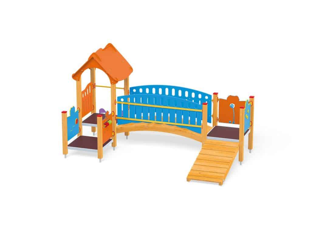 U3-Spielanlage Quadro Baby mit Brücke und 3 Plattformen von Novum ...