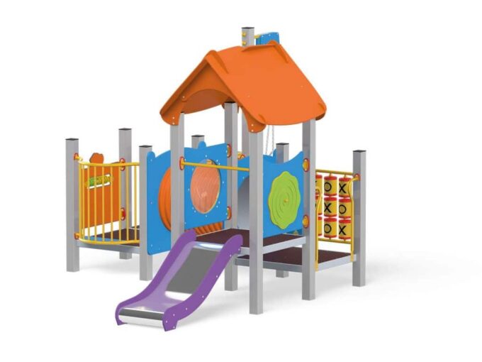 U3-Spielanlage Quadro Baby mit Tunnel, Rutsche und Sandaufzug von Novum ...